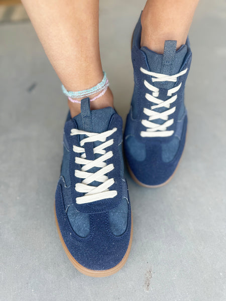 Blowfish Tastic Sneakers in Navy Suede (SALE) – Ivory Gem